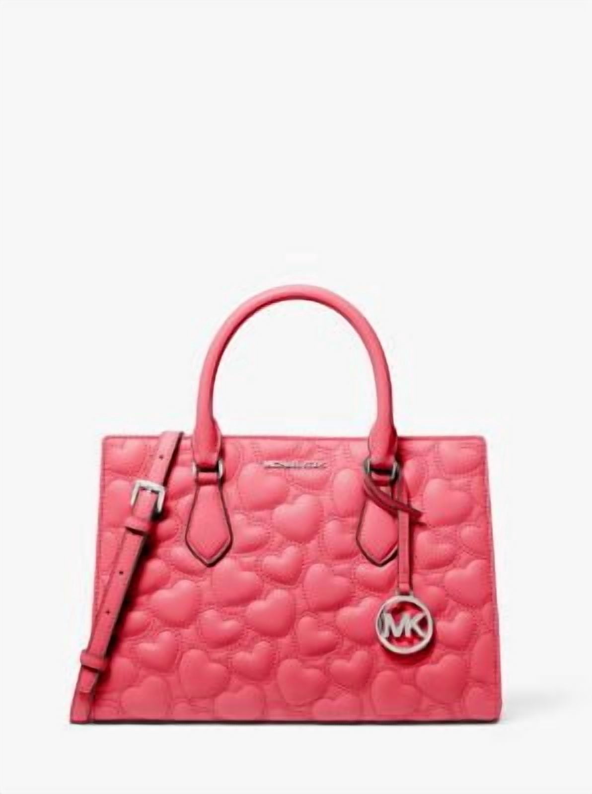 Michael Kors Sheila Medium Heart Embroidered Satchel - Hibiscus ...