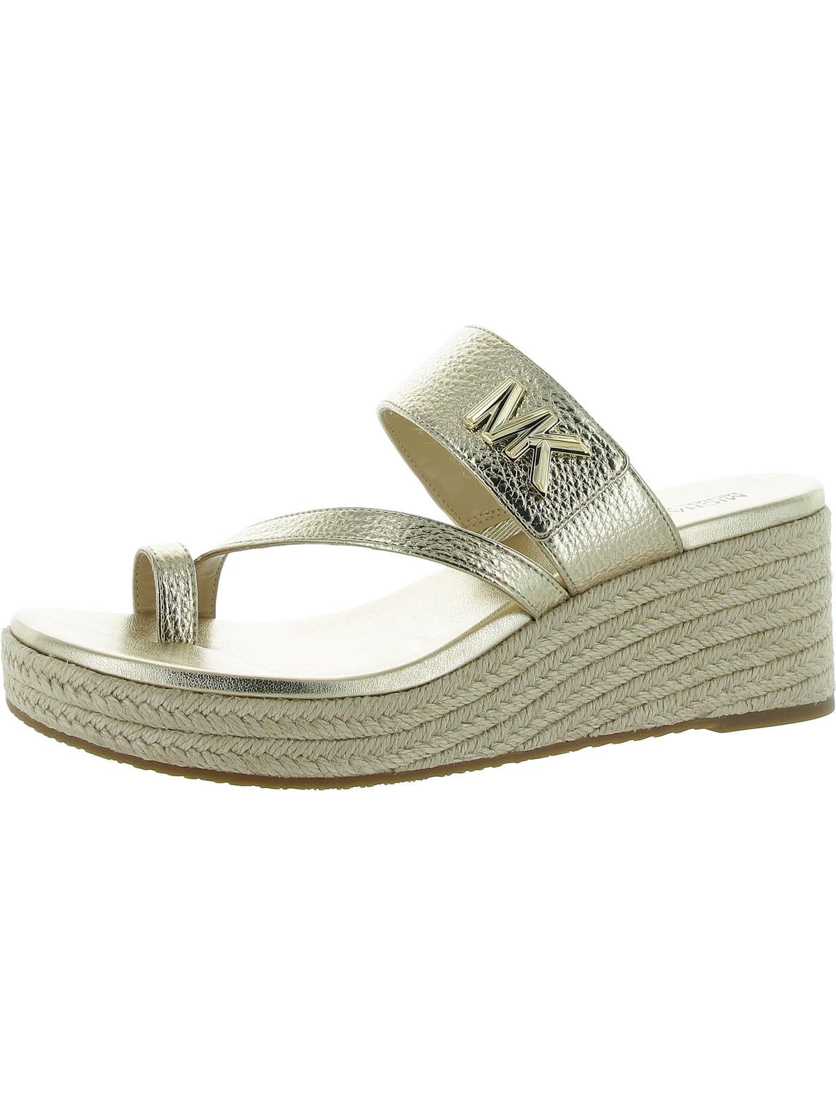 MICHAEL Michael Kors Womens Jilly Faux Leather Metallic Espadrilles ...