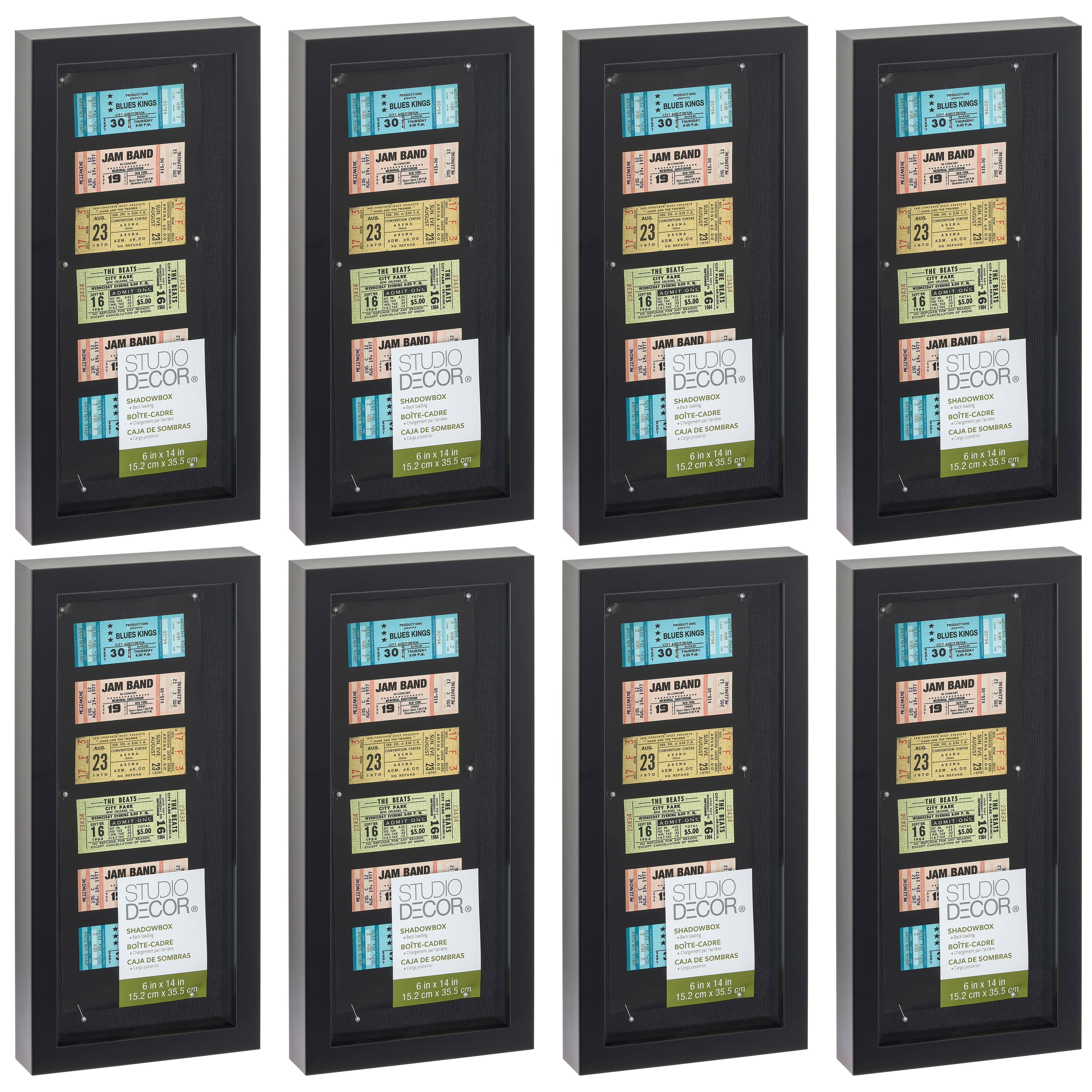 MICHAELS Bulk 8 Pack: Black Panel 6" x 14" Shadow Box by Studio Décor ...