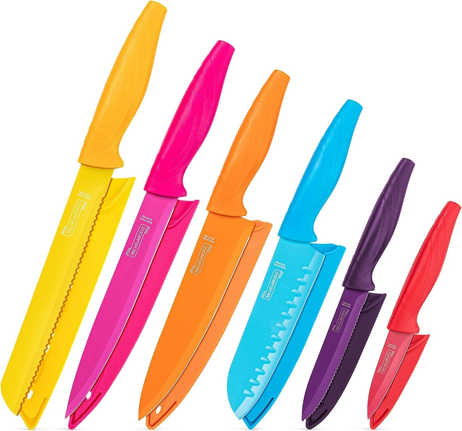 MICHELANGELO Kitchen Knife Set 12 Piece, High Carbon Stainless Steel ...