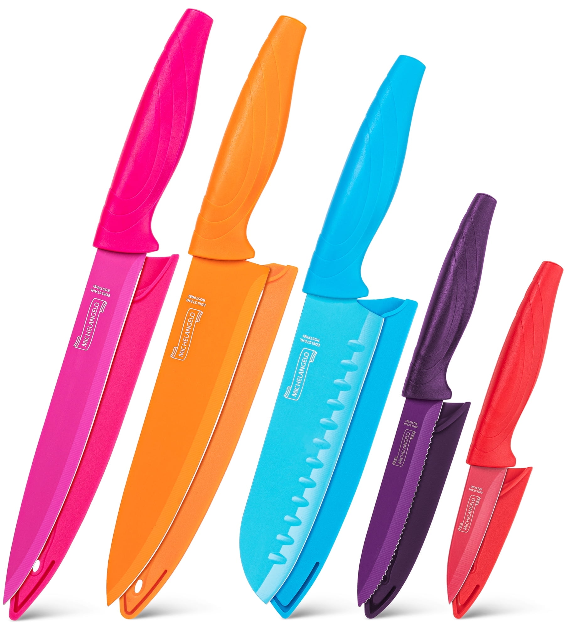 MICHELANGELO Knife Set, Sharp 10-Piece Kitchen Knife Set with Covers ...