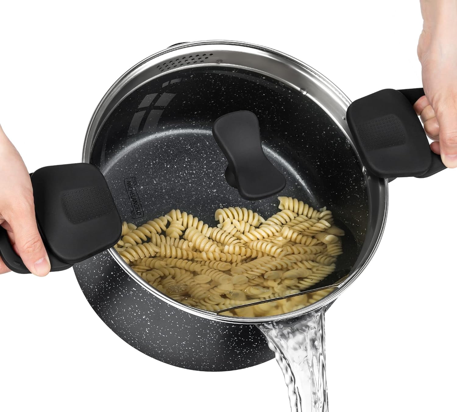 MICHELANGELO Pasta Pot with Strainer Lid, 6 Quart Cooking Pot with ...
