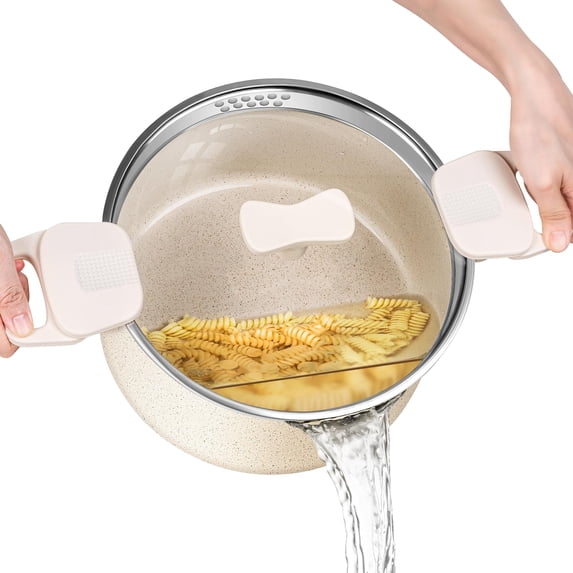 MICHELANGELO Pasta Pot with Strainer Lid - 6 Quart Multipurpose Pot ...