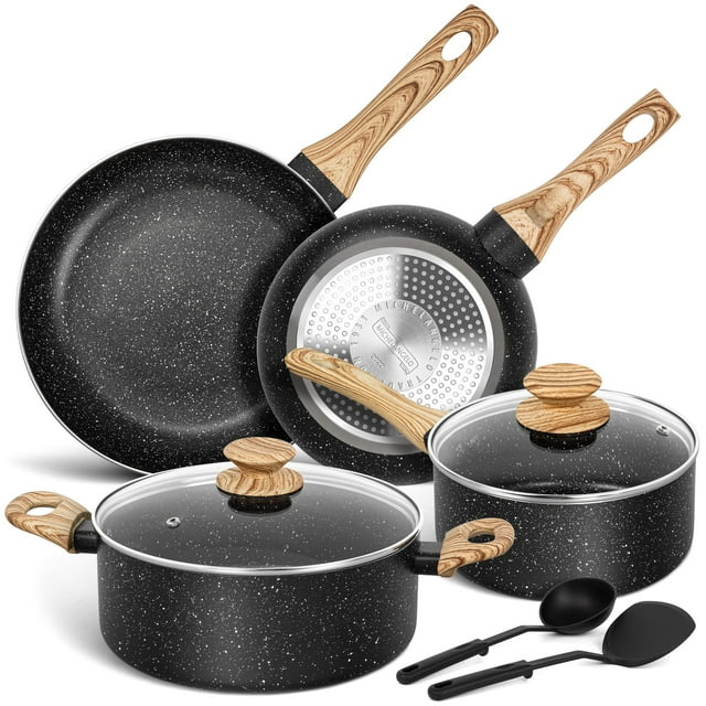 MICHELANGELO Pots and Pans Set Nonstick, Granite Non Stick Pots and Pan ...