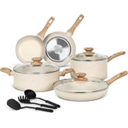 MICHELANGELO Kitchen Cookware Sets 12 Piece Frying Pan and Pots Granite ...