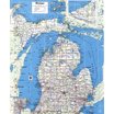 Iconic Arts Laminated 24x30 Poster: High Quality Michigan Road Map ...