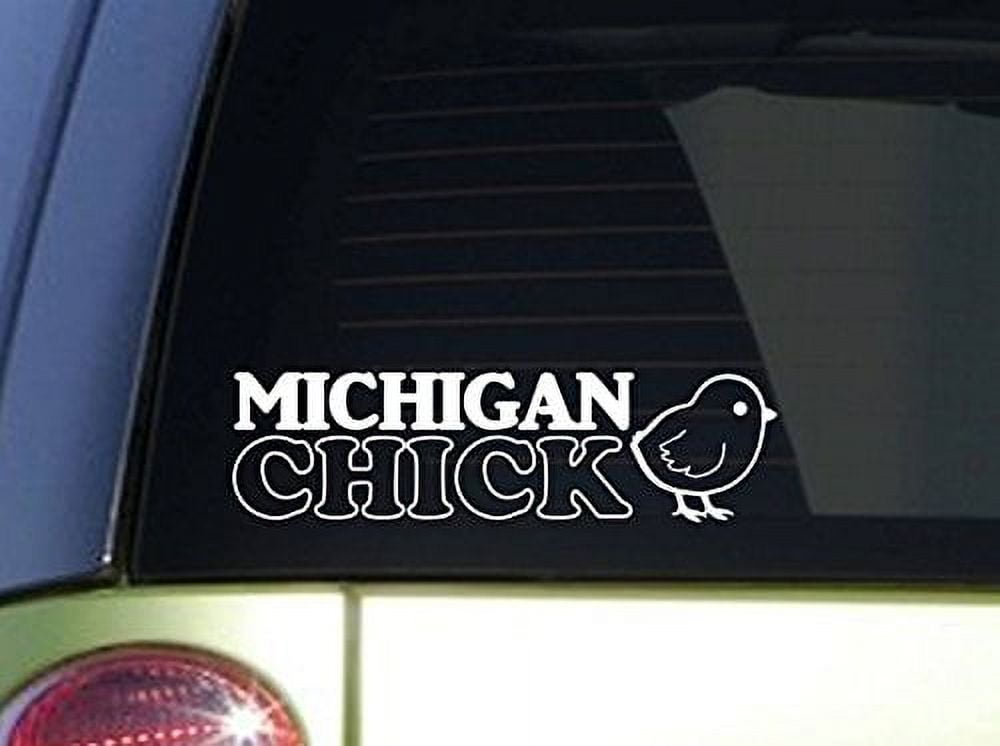 MICHIGAN Chick 8 inch wide sticker state decal - Walmart.com