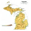 Iconic Arts Laminated 24x30 Poster: High Quality Michigan Road Map ...