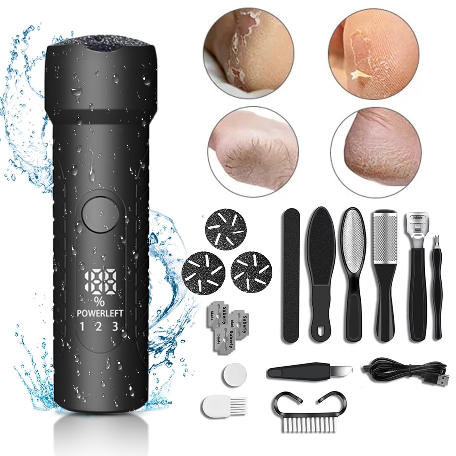 MICHPONG Electric Foot Callus Remover 18-in-1 Professional Dead Skin ...