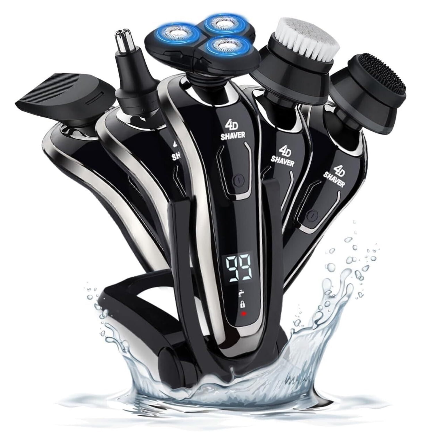 MichPong Men Electric Razors Trimmers 5-in-1 Rechargeable Shaver Groom ...