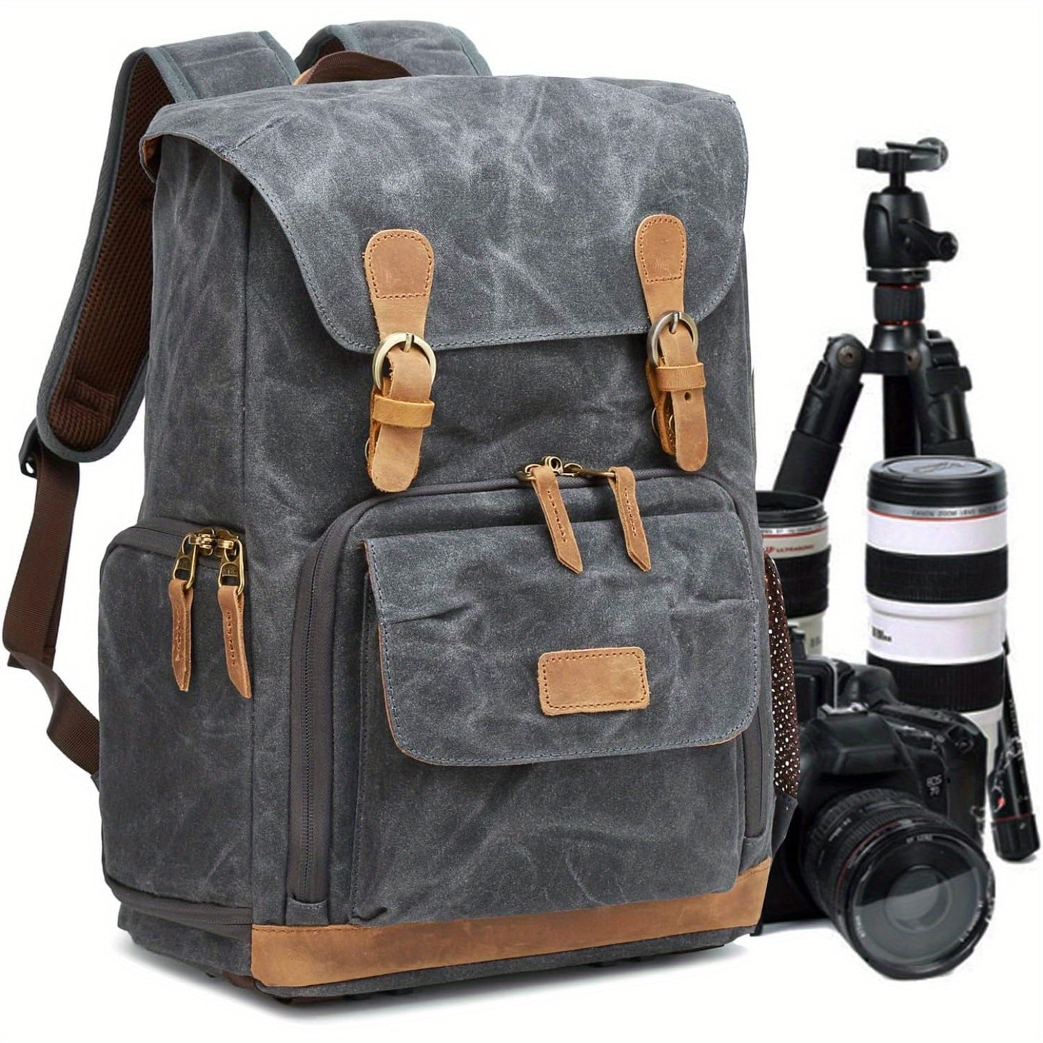 MICHROE Camera Backpack DSLR SLR Waterproof Canvas Camera Bags Rucksack ...