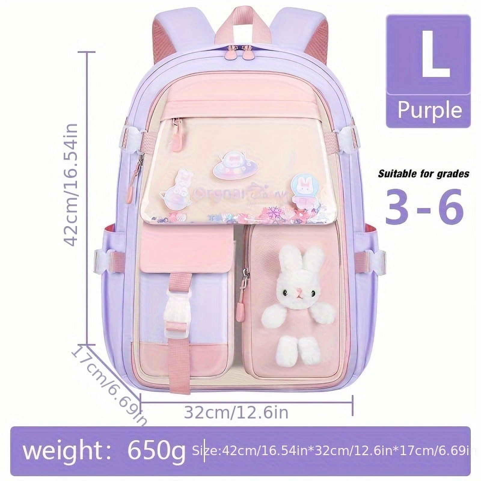 MICHROE Cute Princess Preppy Backpack With Safe Zip Closure Lightweight ...