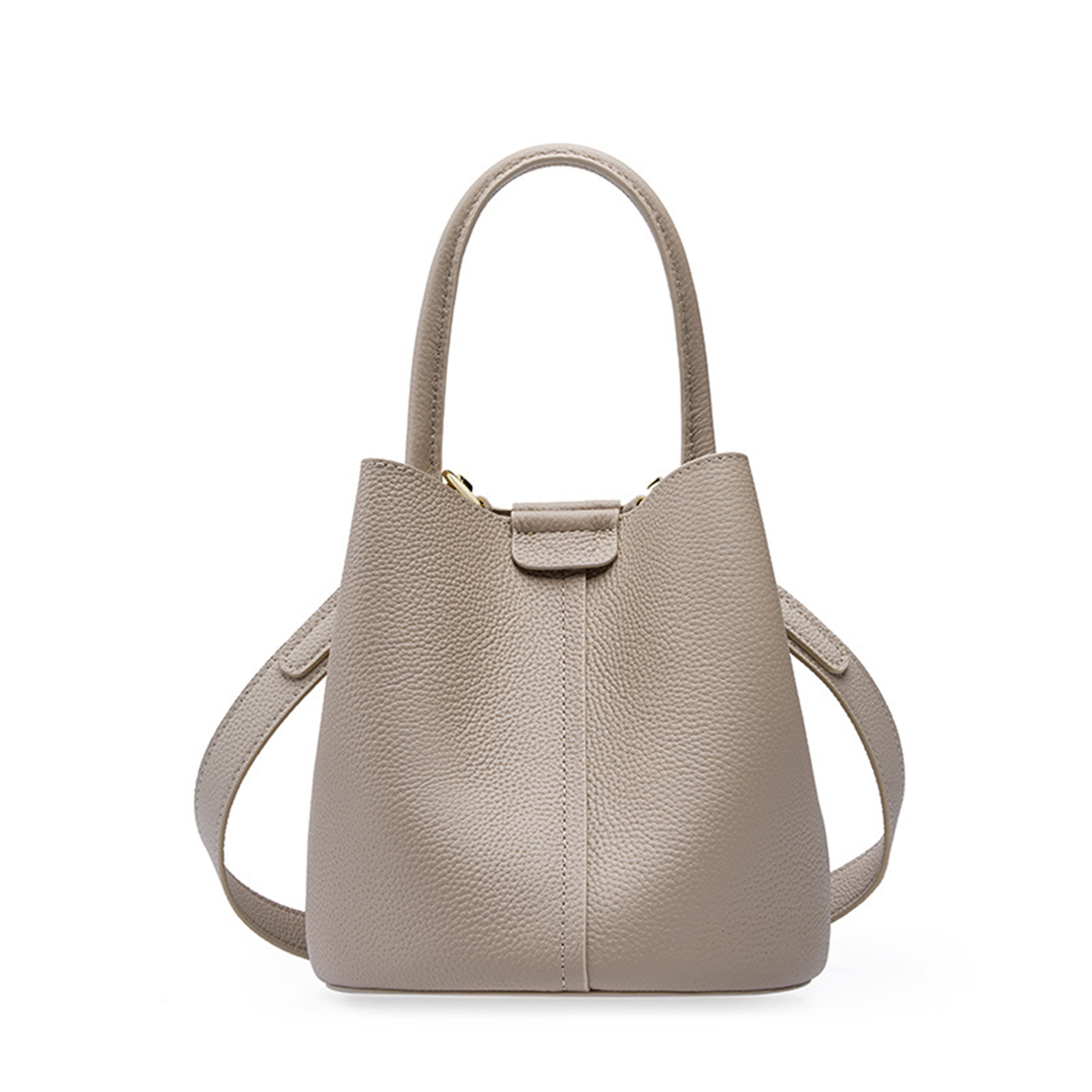 MICHROE Leather Bucket Bag Luxury Mini Crossbody Bag Elegant Solid ...