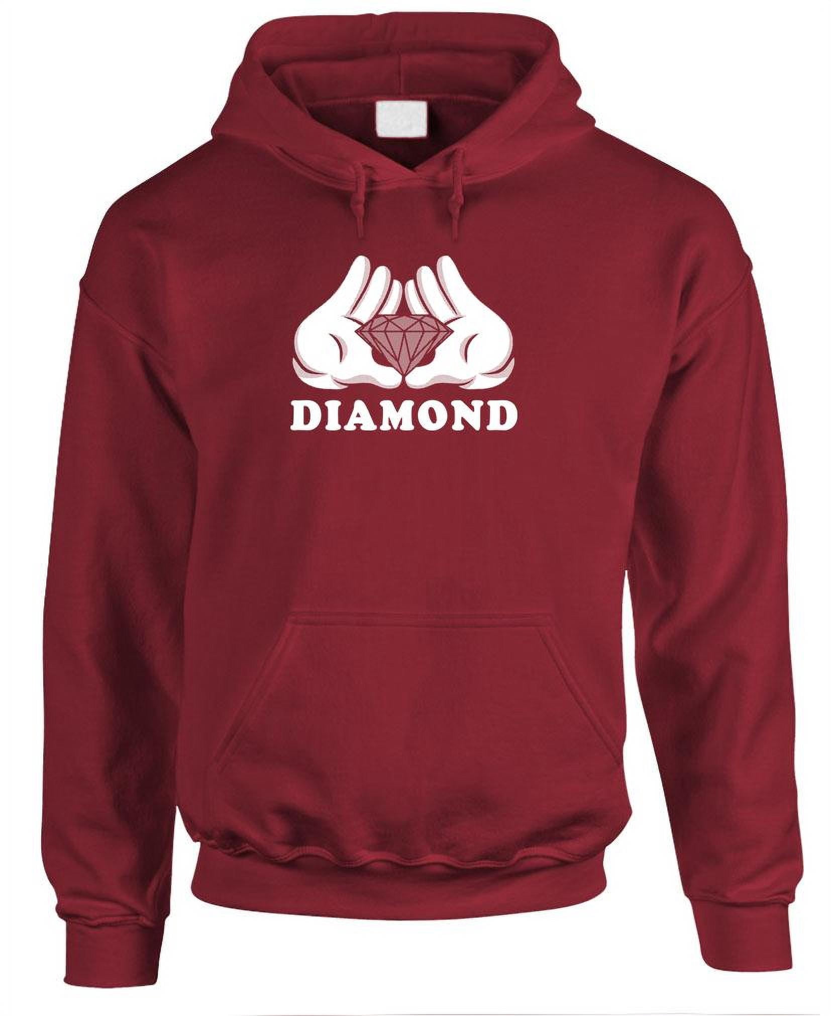 MICKEY DIAMOND HANDS - Fleece Pullover Hoodie, Maroon, Small - Walmart.com