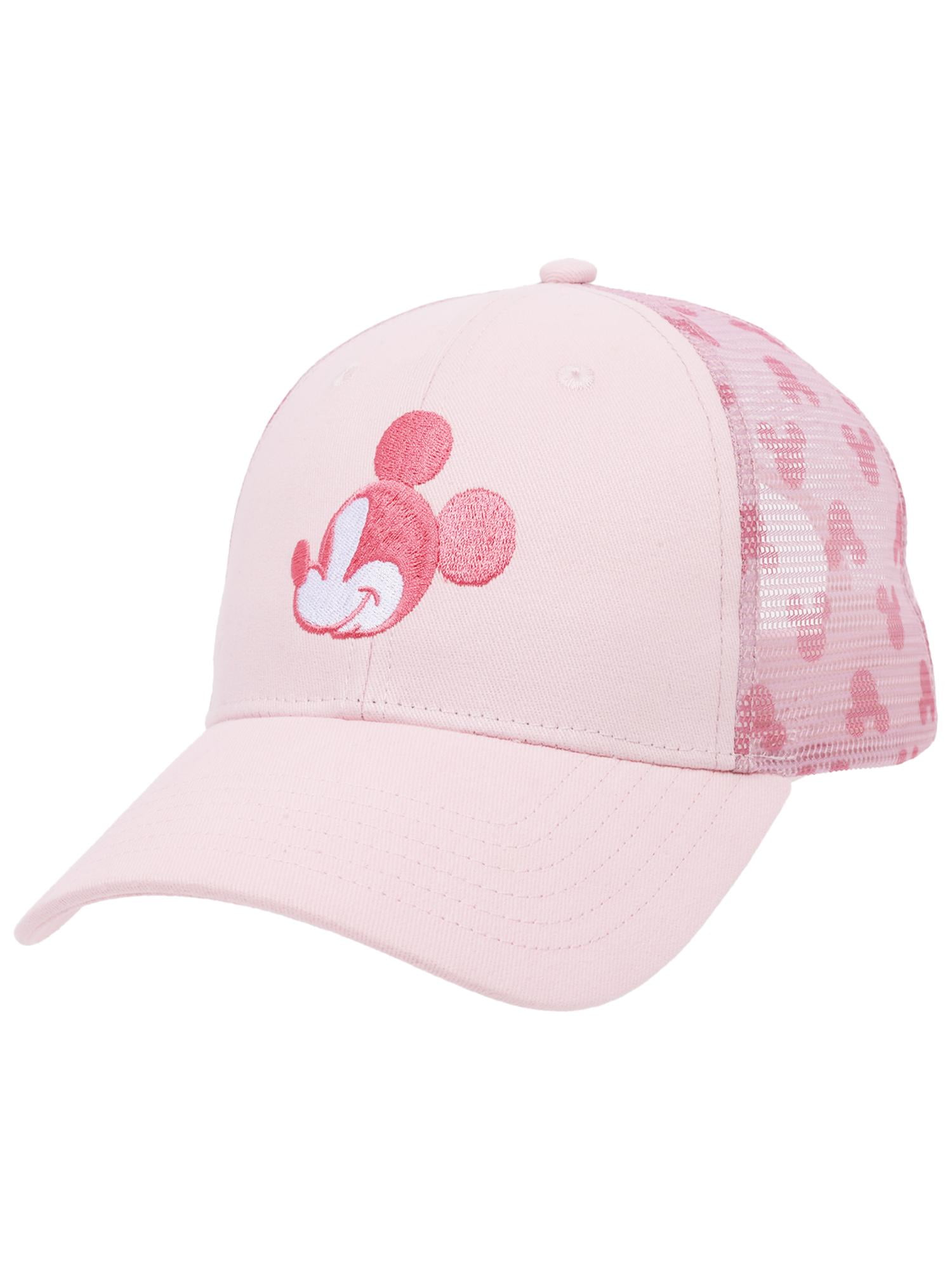 Ladies Mickey Mouse Profile Headshot Jersey Mesh Trucker Hat, Pink, One ...
