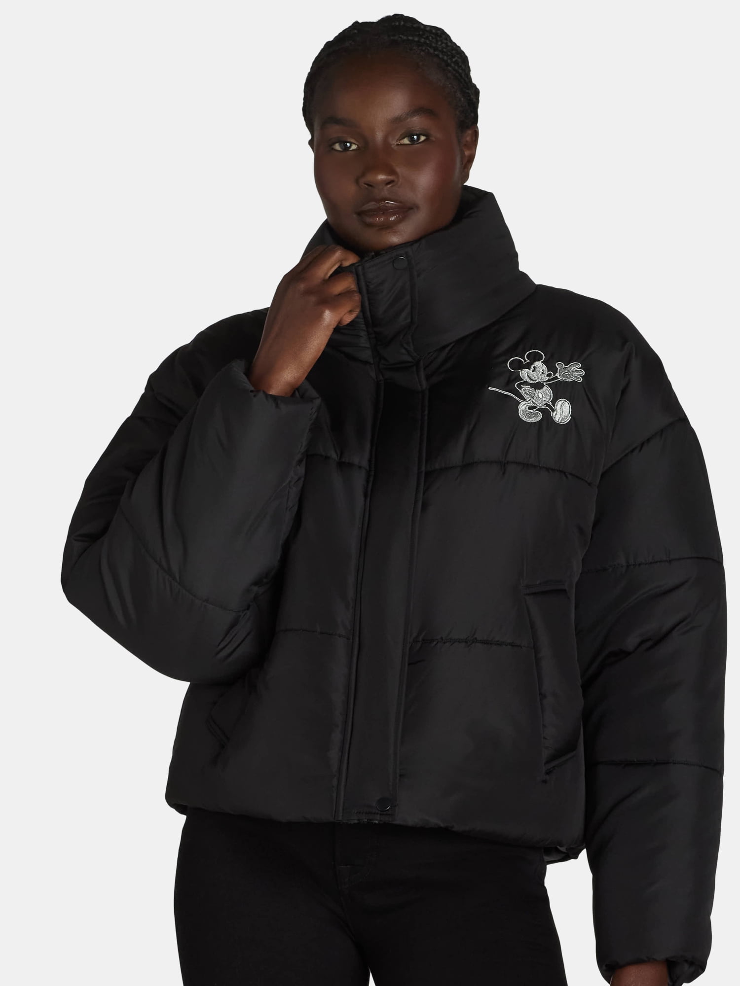 Mickey Mouse Women’s Winter Puffer Jacket, XXS-XXL, Quilted Polyester ...