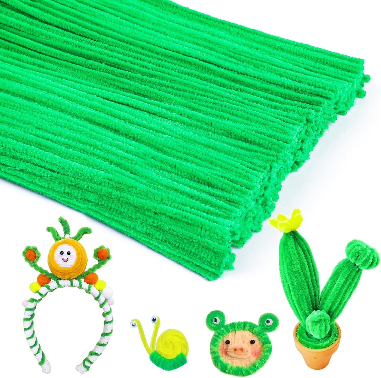 MICLOZYT 100pcs Pipe Cleaners Crafts,Art and Craft Supplies,Pipe ...