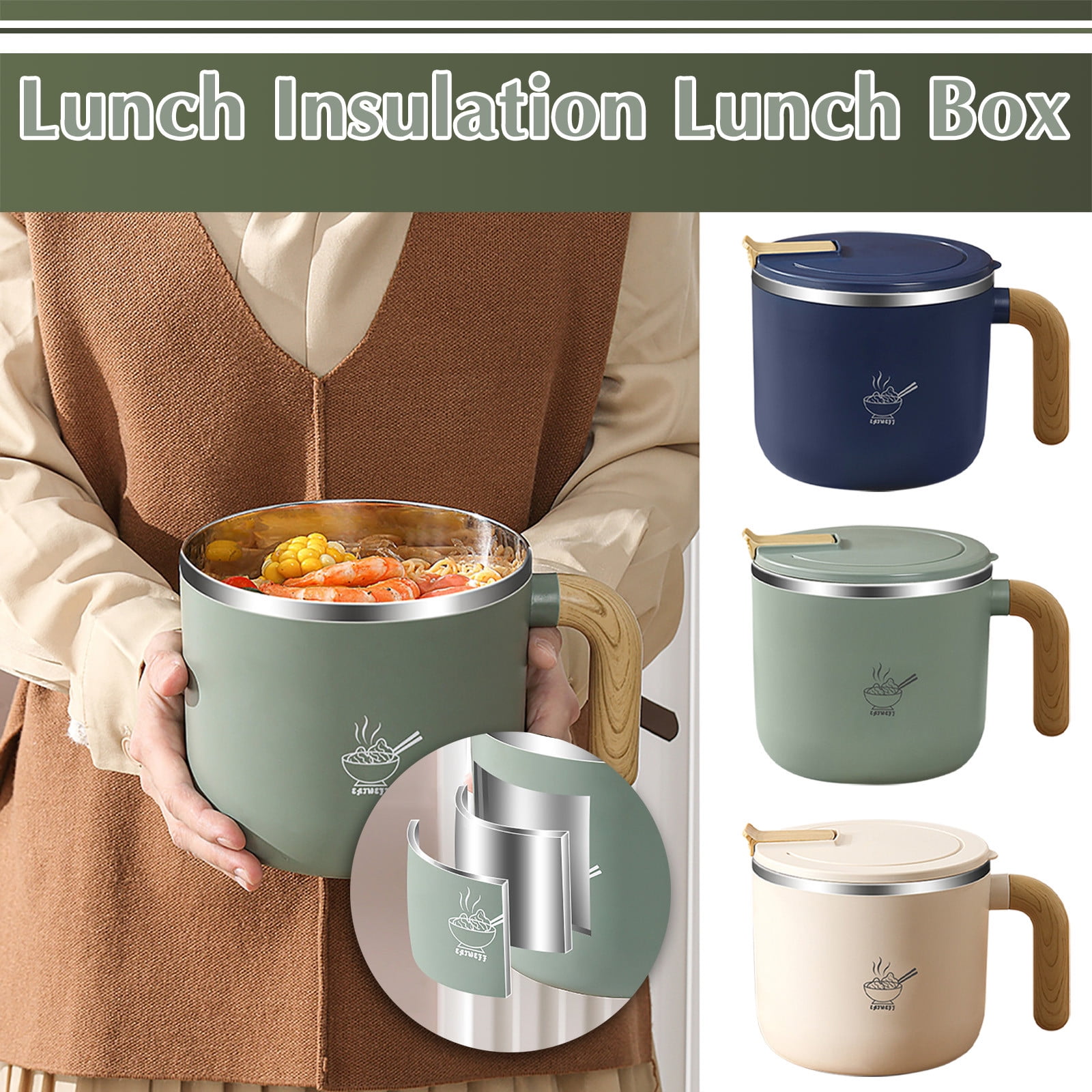 MICLOZYT Clearance,Reusable Bento Boxes,Bento Lunch Box for Adults,BPA ...