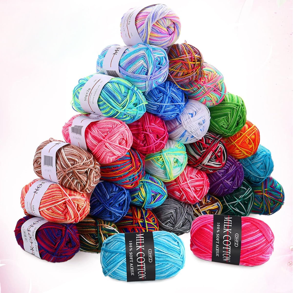 MICLOZYT Clearance,Soft Yarn for Crochet,Colorful Hand Knitting 50g ...