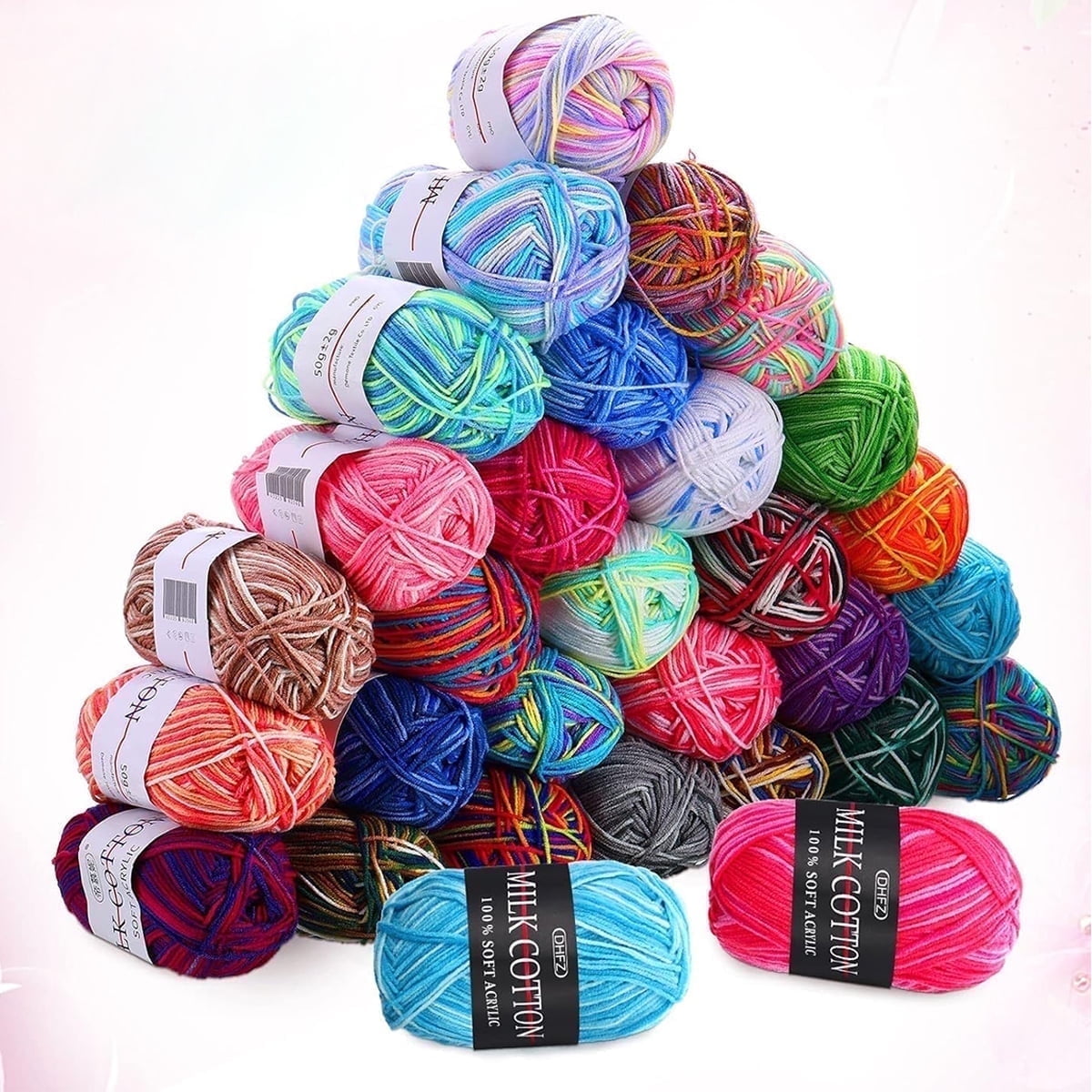 MICLOZYT Crochet Thread Clearance,Colorful Hand Knitting 50g Knitting ...