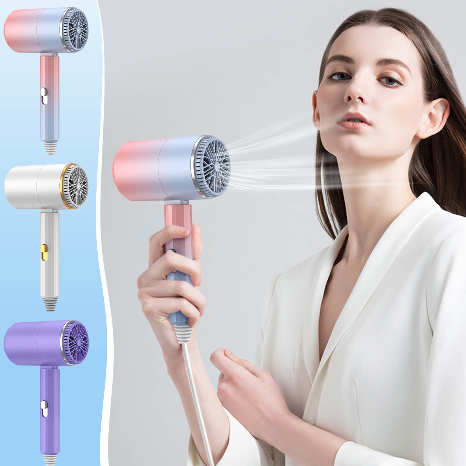 MICLOZYT Hair Dryers Blow Dryer,Foldable 3 Speeds Blow Dryer with ...