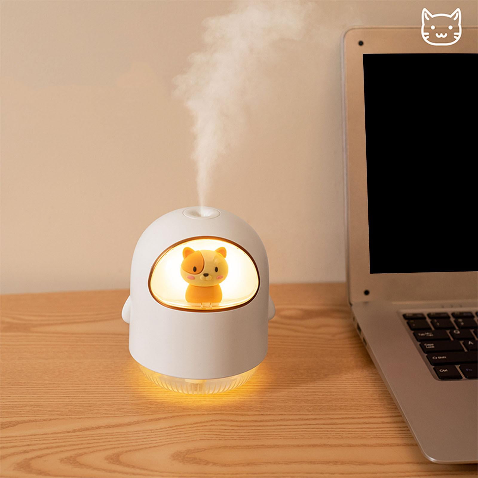MICLOZYT Humidifier Large Room,Cartoon Space Cat Humidifier (White ...