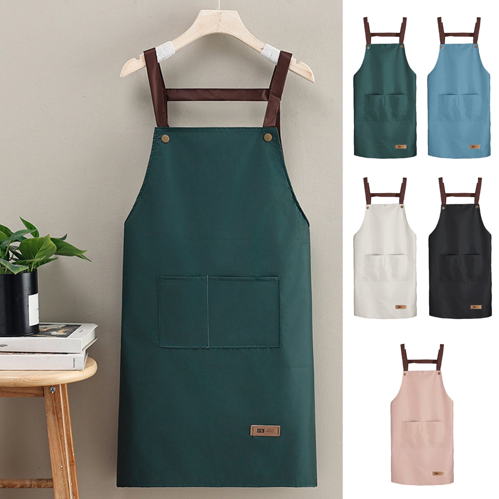 Kitchen Aprons for Men Women,Waterproof Blend Adjustable Bib Aprons ...