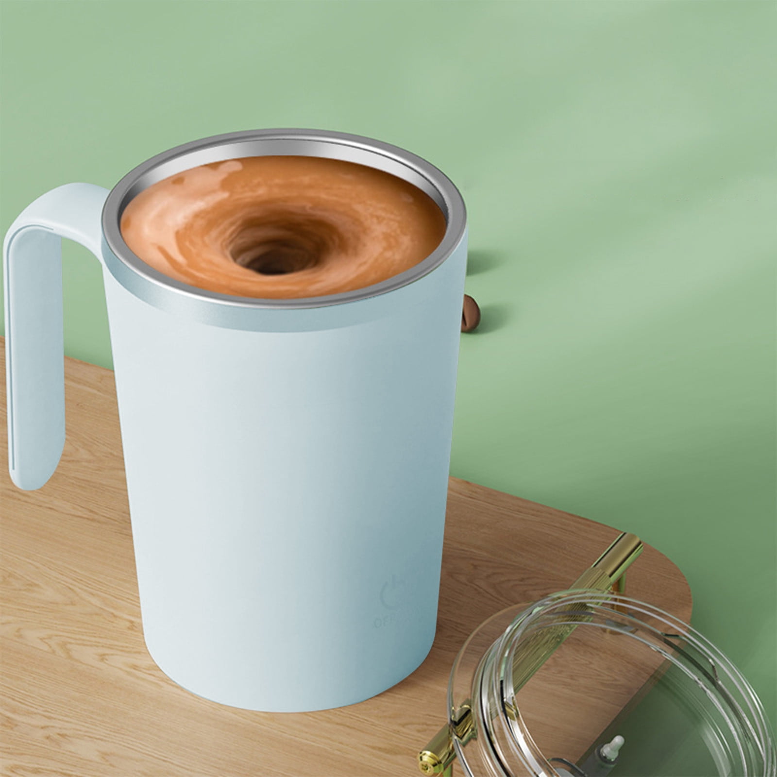 MICLOZYT Self Stirring Coffee Mugs with Lids,Rechargeable Automatic ...