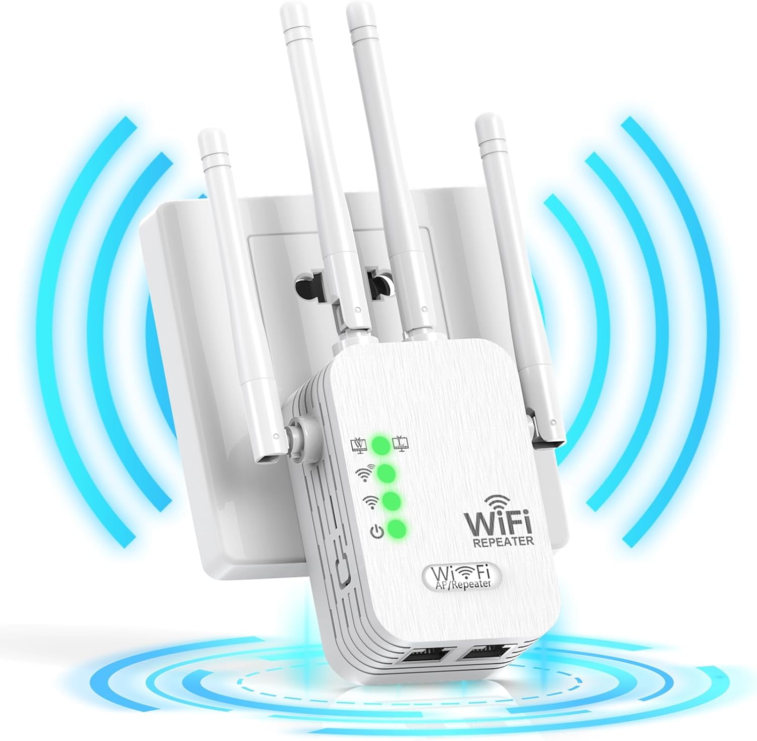 MICLOZYT WiFi Extender Signal Booster,300M Four Antenna 2.4G WiFi ...