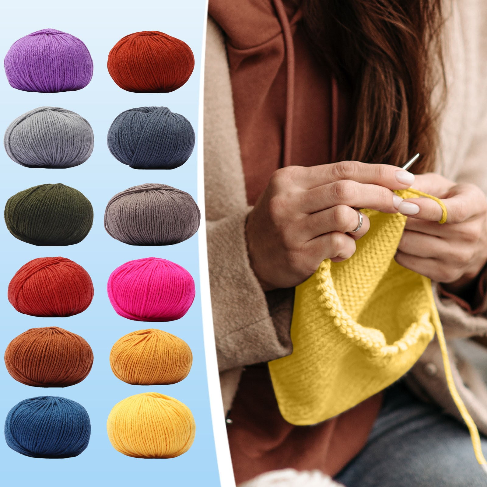 MICLOZYT Yarn Clearance Under $5,Wool Yarn for Crochet Super Safer,Soft ...