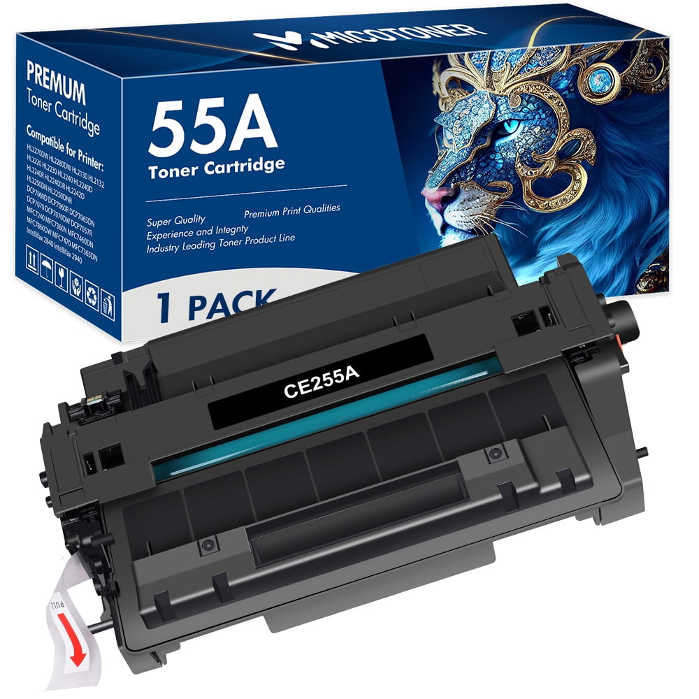 MICOTONER 1-Pack Compatible Toner Cartridge for HP CE255A 55A LaserJet ...