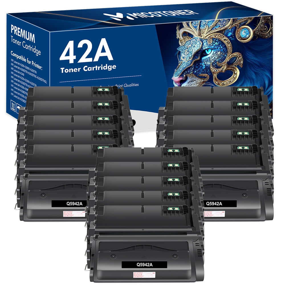MICOTONER 15-Pack Compatible Toner Cartridge for HP Q5942A 42A Work ...