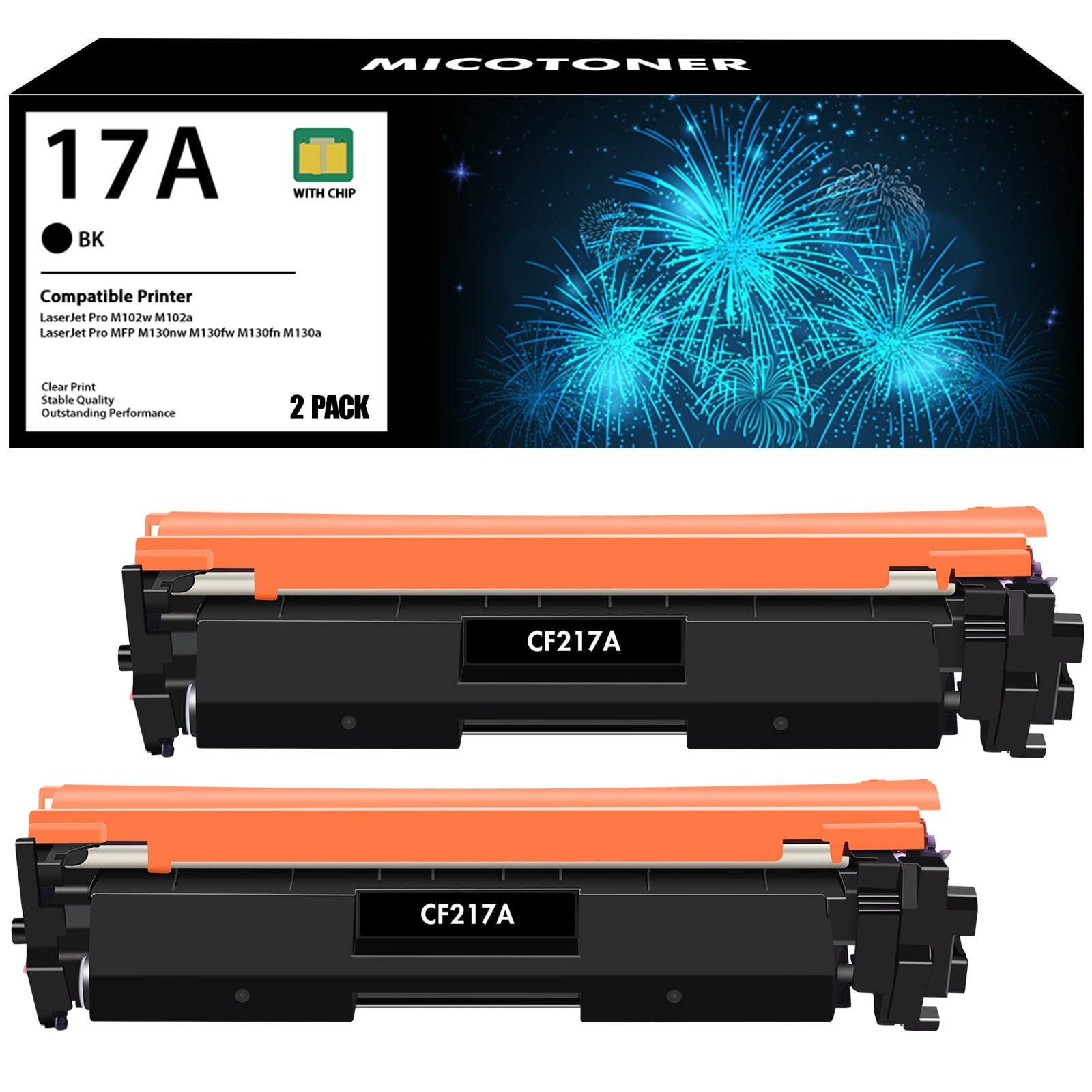 MICOTONER 17A CF217A Black Toner Cartridge Compatible for HP 17A CF217A ...