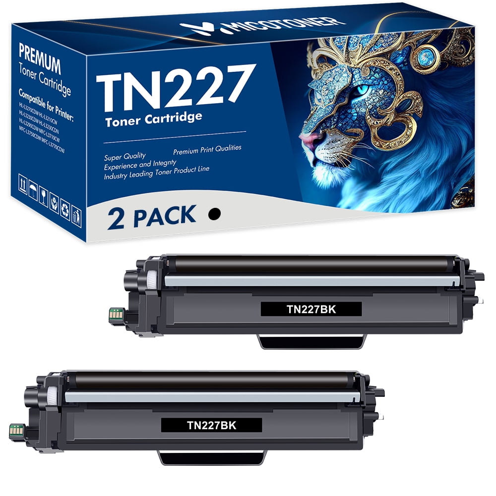MICOTONER 2-Pack Toner Cartridge for Brother TN-227BK, Black, for MFC ...