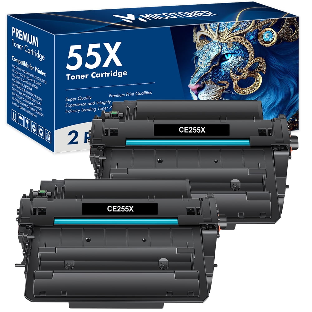 MICOTONER 2-Pack Compatible Toner Cartridge for HP CE255X 55X LaserJet ...