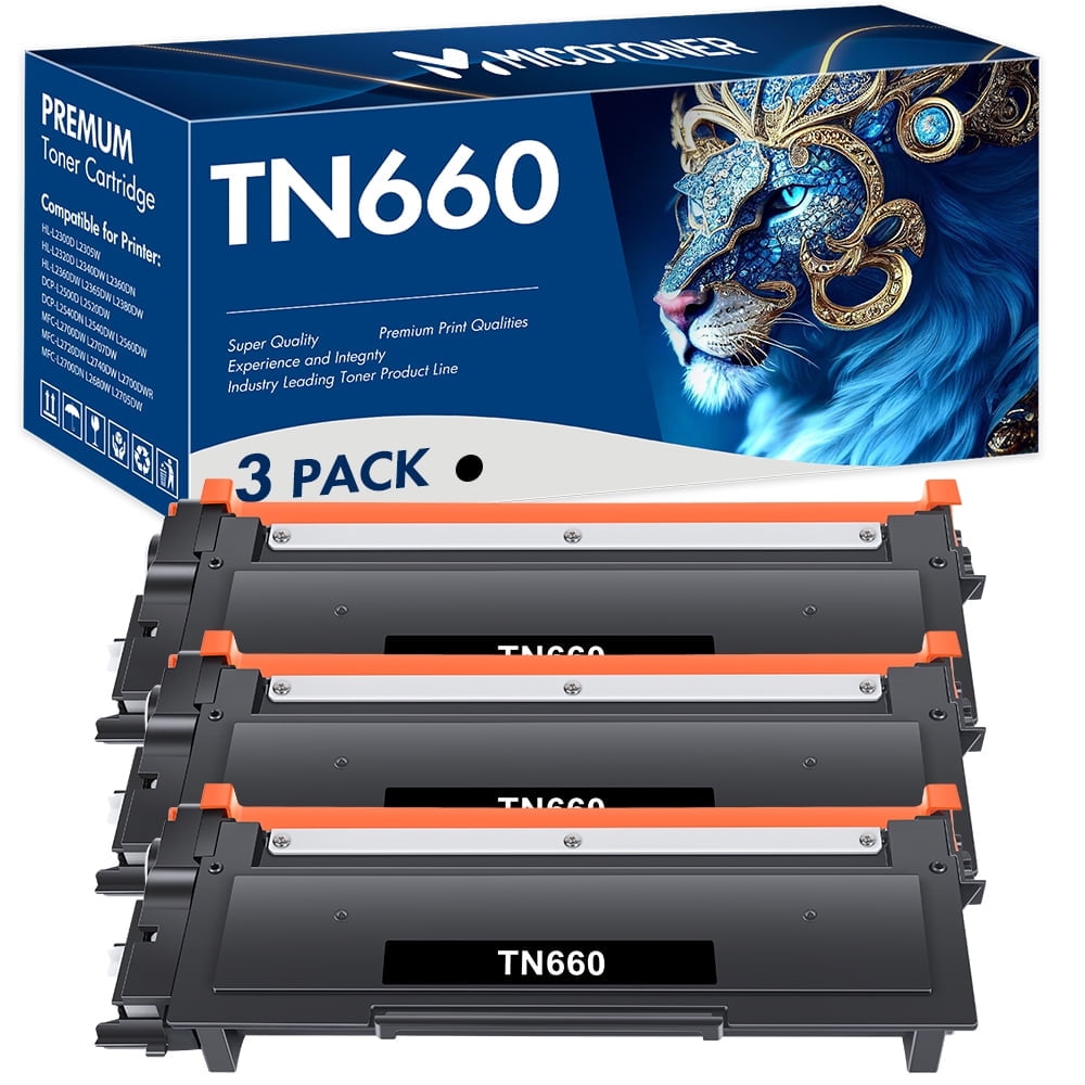 MICOTONER 3-Pack Compatible Toner Cartridge for Brother TN-660 Work ...