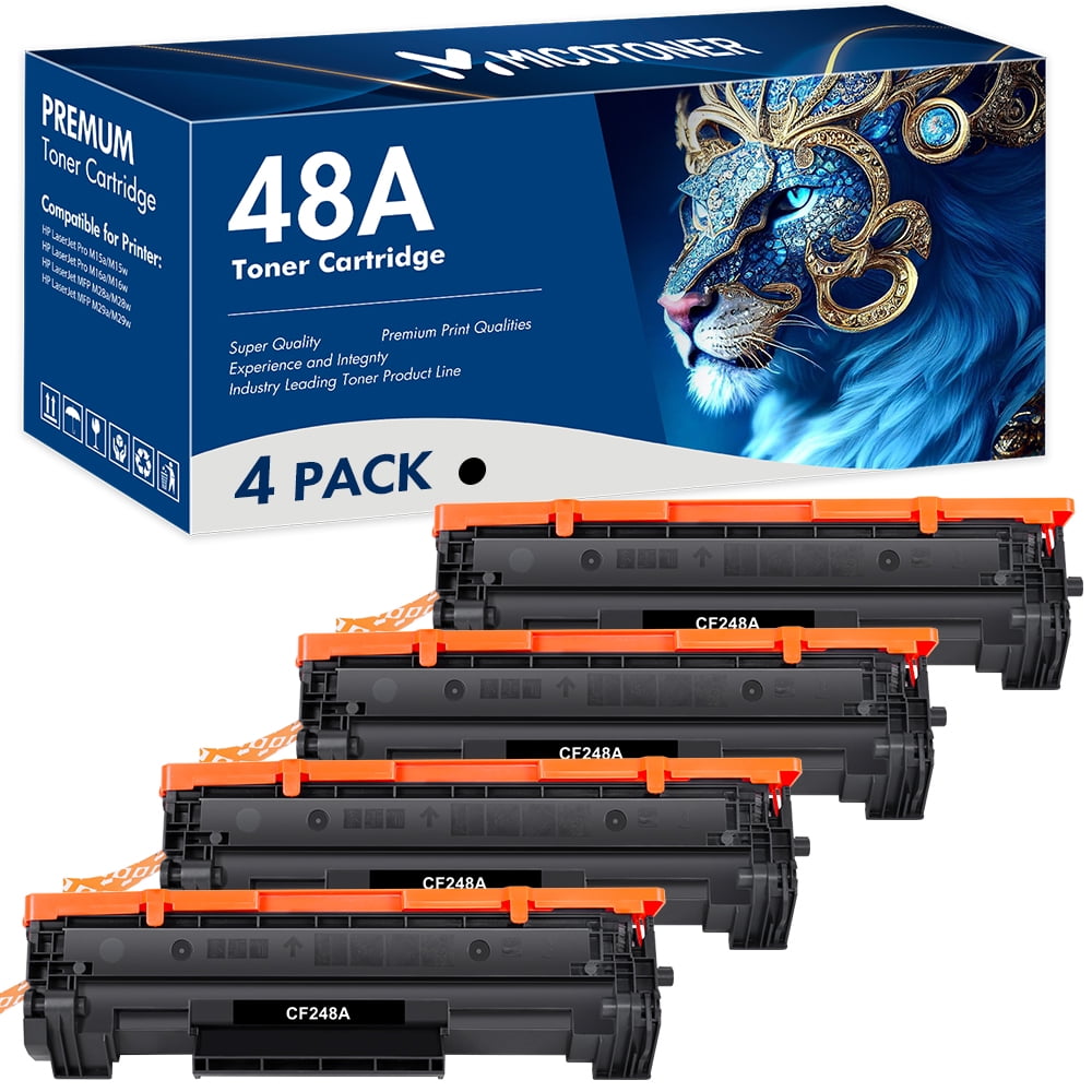 MICOTONER 4-Pack Compatible Toner Cartridge for HP 48A CF248A LaserJet Pro M15A M15W M16A M16W ...