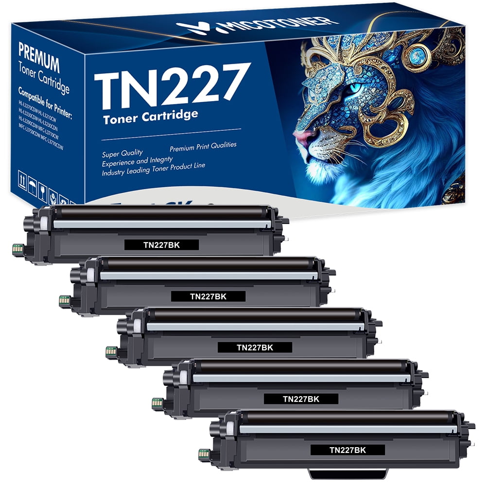 MICOTONER 5-Pack Compatible Toner Cartridge for Brother TN-227BK TN-227 ...