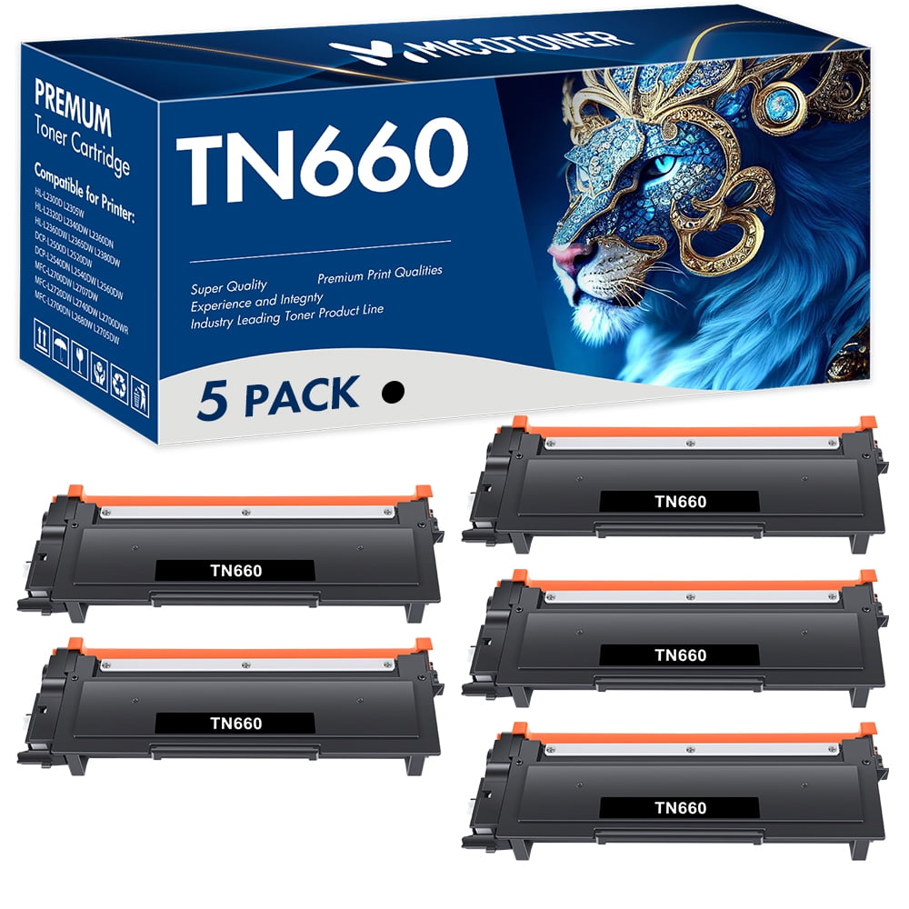 MICOTONER 5-Pack Compatible Toner Cartridge for Brother TN-660 Work ...