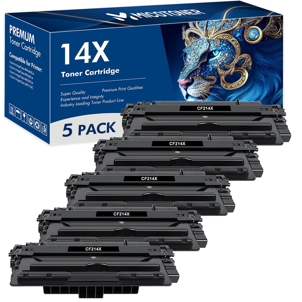MICOTONER 5-Pack Compatible Toner Cartridge for HP CF214X 14X Work with ...