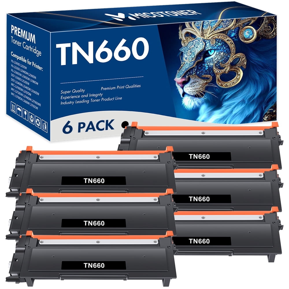 MICOTONER 6-Pack Compatible Toner Cartridge for Brother TN-660 Work ...