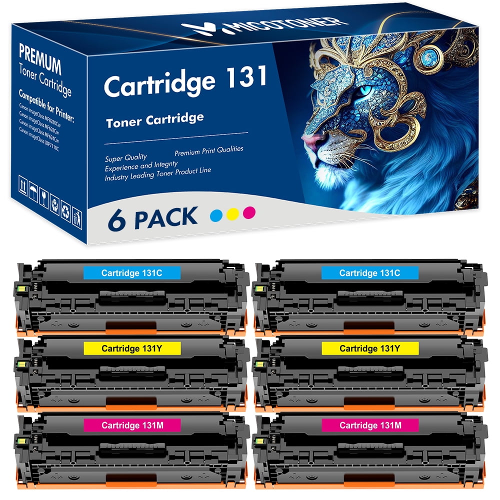 MICOTONER 6-Pack Compatible Toner Cartridge for Canon 131C Work with ...