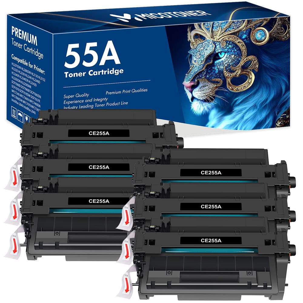 MICOTONER 6-Pack Compatible Toner Cartridge for HP CE255A 55A LaserJet ...