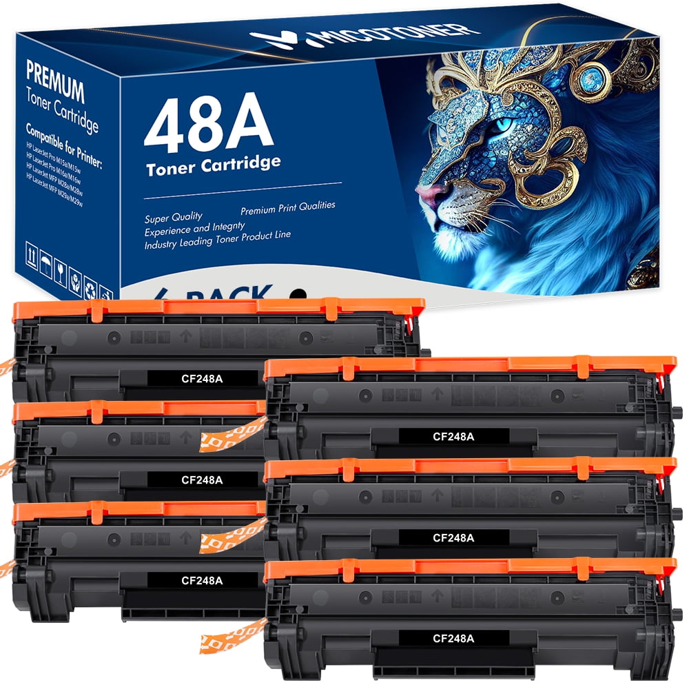MICOTONER 6-Pack Compatible Toner Cartridge for HP CF248A 48A LaserJet ...