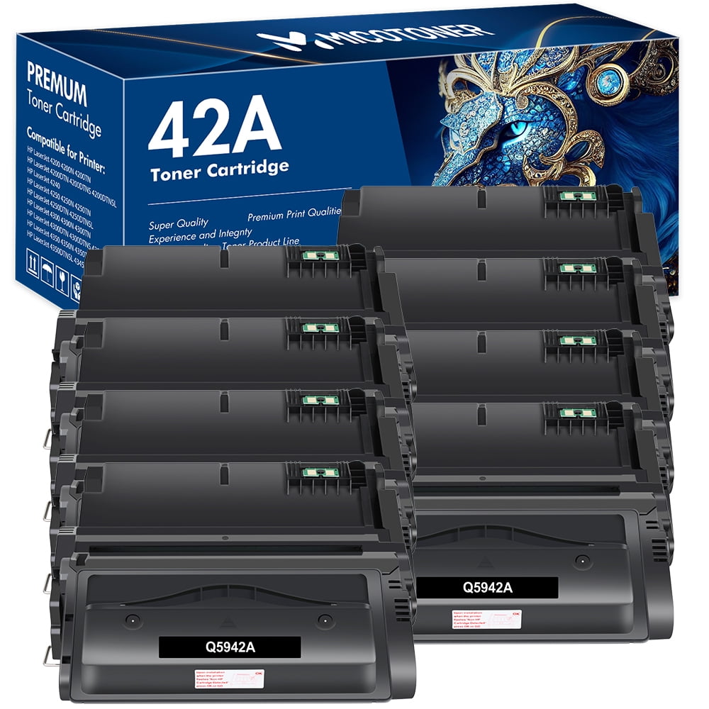 MICOTONER 8-Pack Compatible Toner Cartridge for HP Q5942A 42A Laser Jet ...
