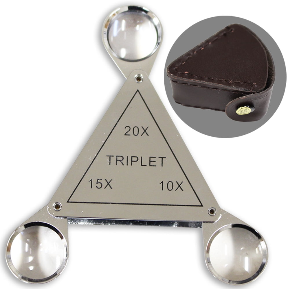 MICRO VIEW 3-In-1 Triangular Loupe | Steel Construction | 10x, 15x, 20x ...