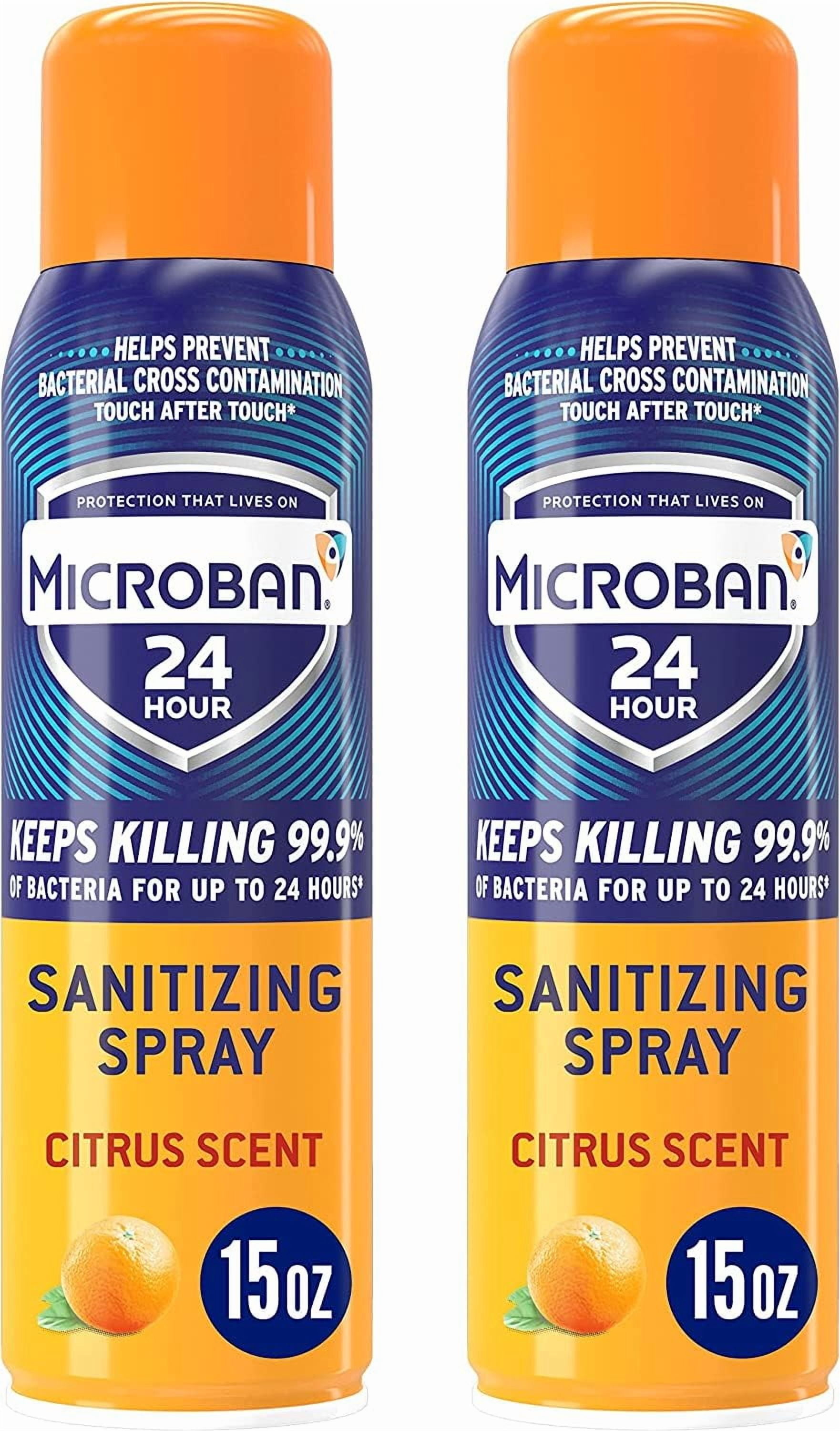 MICROBAN Disinfectant Spray, 24 Hour Sanitizing and Antibacterial ...