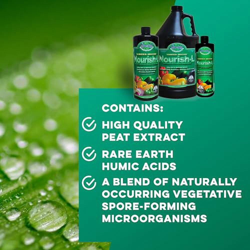 MICROBE LIFE HYDROPONICS Nourish-L Liquid Fertilizer for Hydroponics Gardening, Stimulator to ...