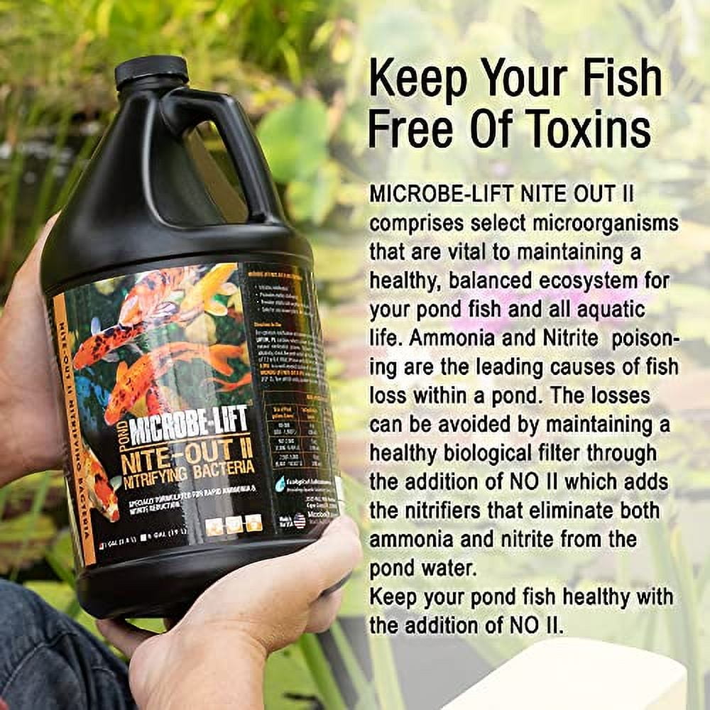 MICROBE-LIFT NITE32 Nite-Out II Water Cleaner for Outdoor Ponds and Water Gardens, Rapid Ammonia ...