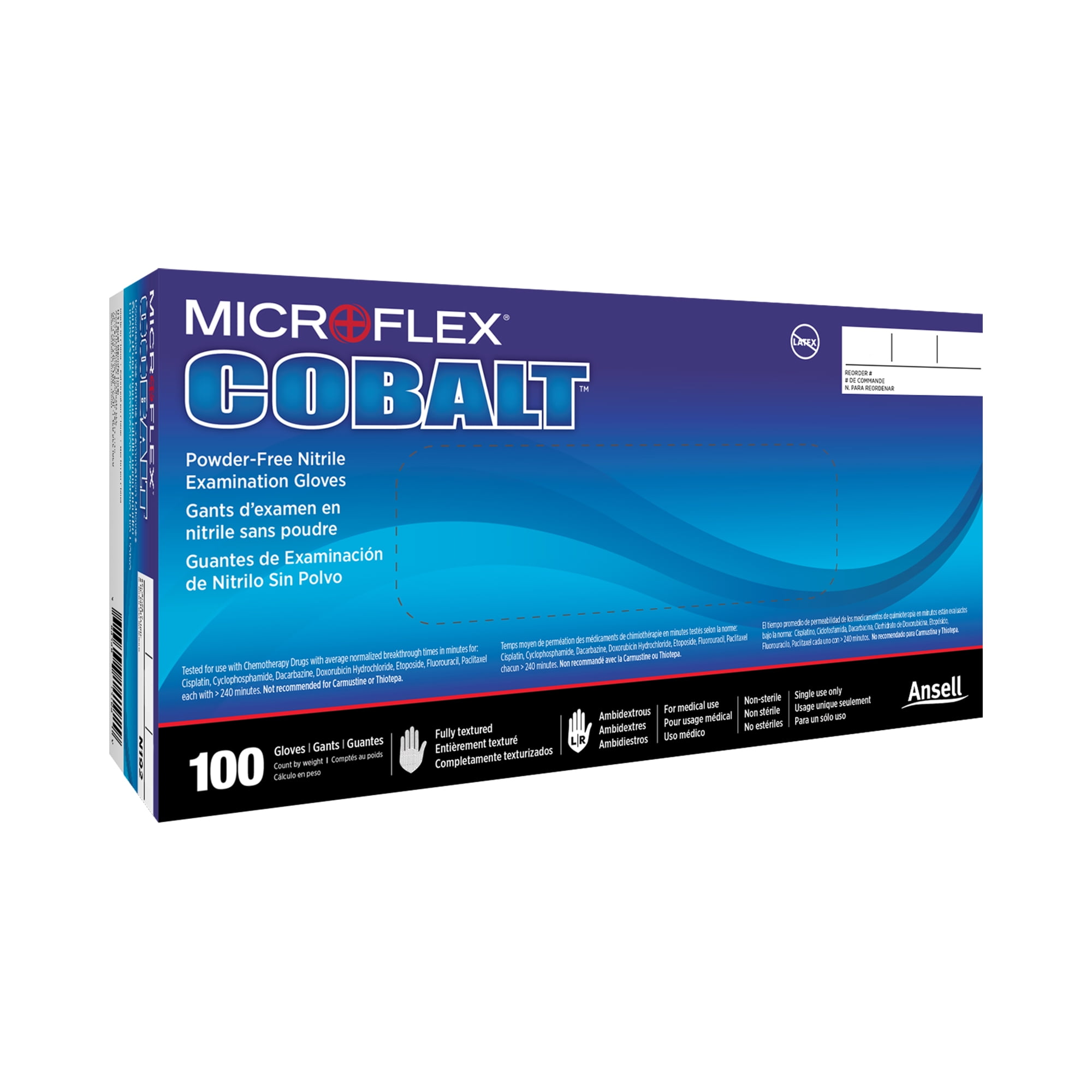MICROFLEX Cobalt Disposable Nitrile Exam Glove Standard Cuff Length X ...